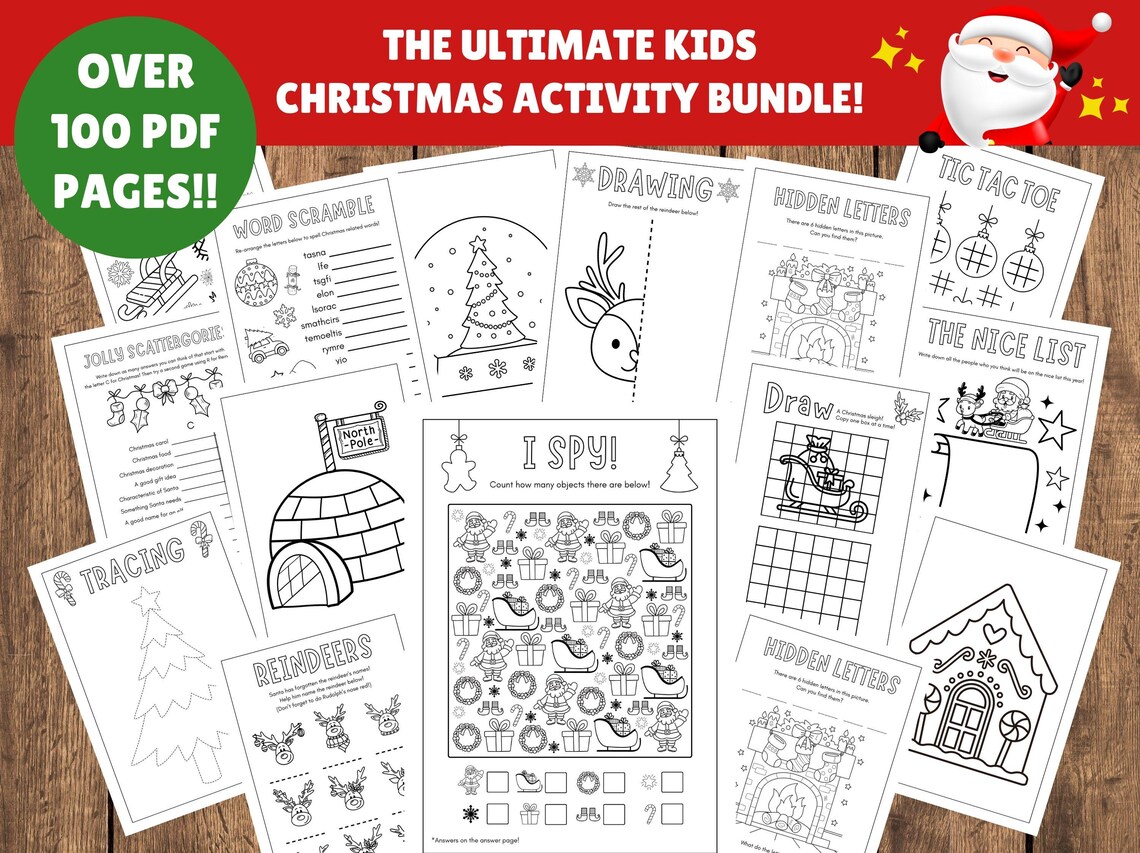 100+ Pages - the ULTIMATE Kids Christmas Activity Bundle! BONUS Letter ...