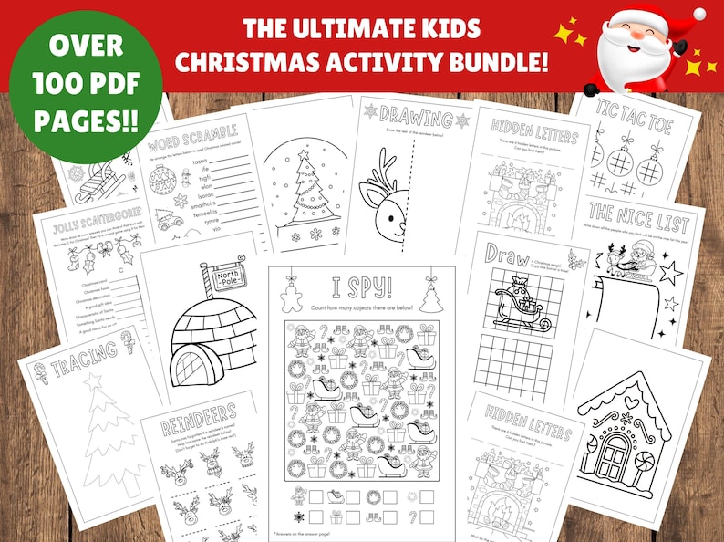 100+ Pages - the ULTIMATE Kids Christmas Activity Bundle! BONUS Letter ...