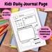 Kids Daily Journal Page - DIGITAL DOWNLOAD Pdf - Children's Diary - One ...