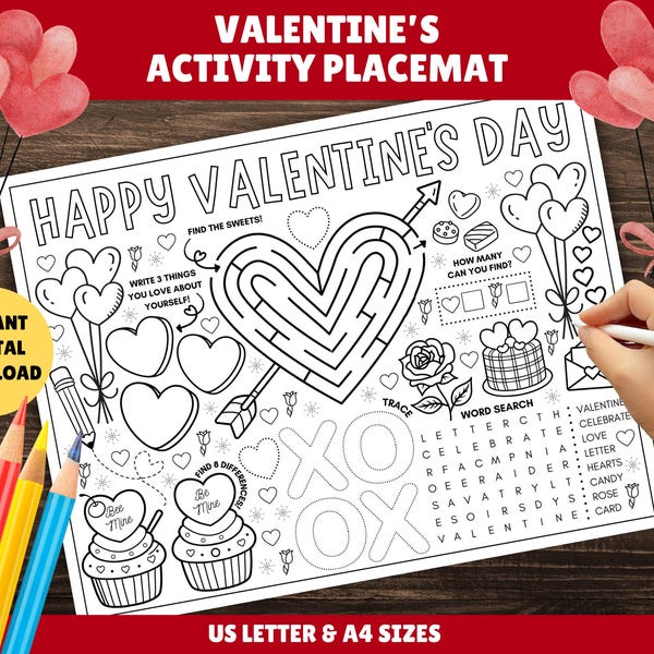 Valentine Placemats S - Etsy
