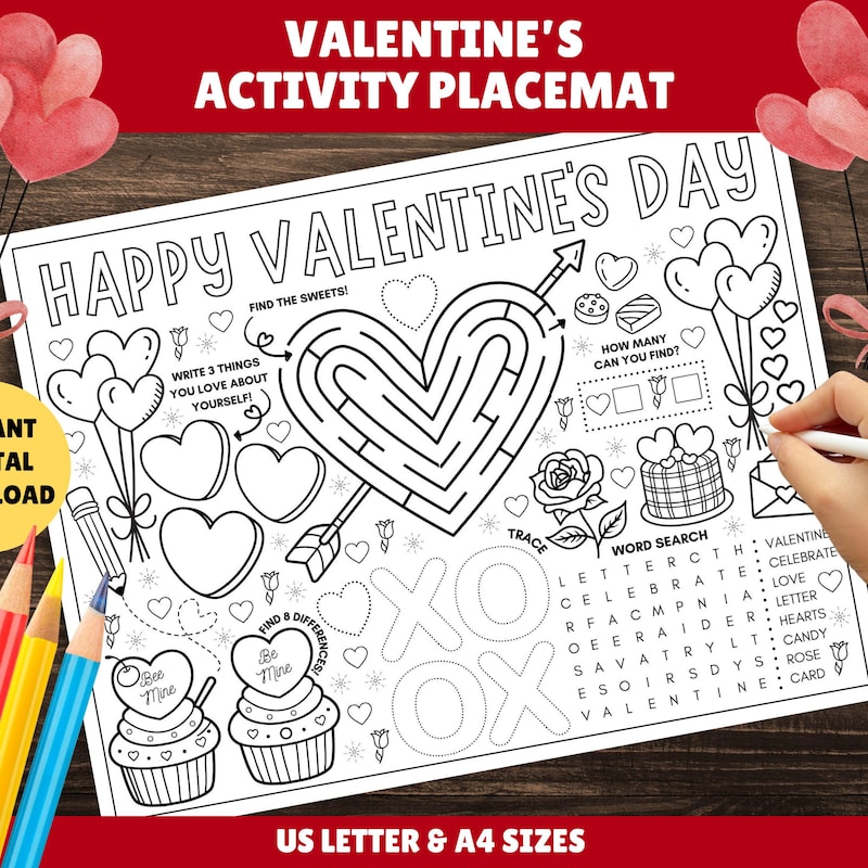 Valentine Placemats S - Etsy