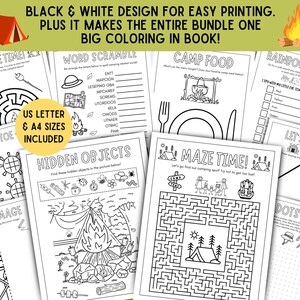 Kids Camping Activity Book PLUS Camping Journal Page! PRINTABLE PDF ...