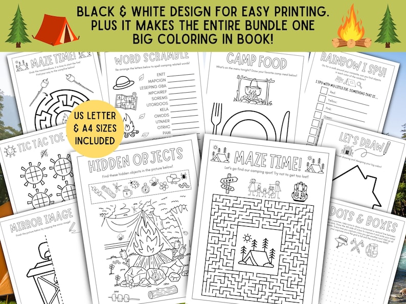 Kids Camping Activity Book PLUS Camping Journal Page! PRINTABLE PDF ...