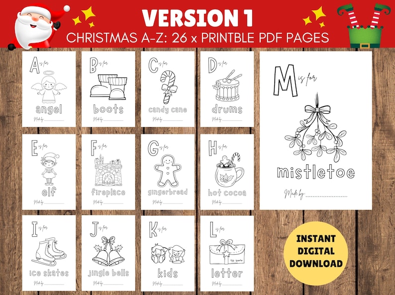 Christmas Book of ABC - Baby's First ABC Book - Printable PDF Digital ...
