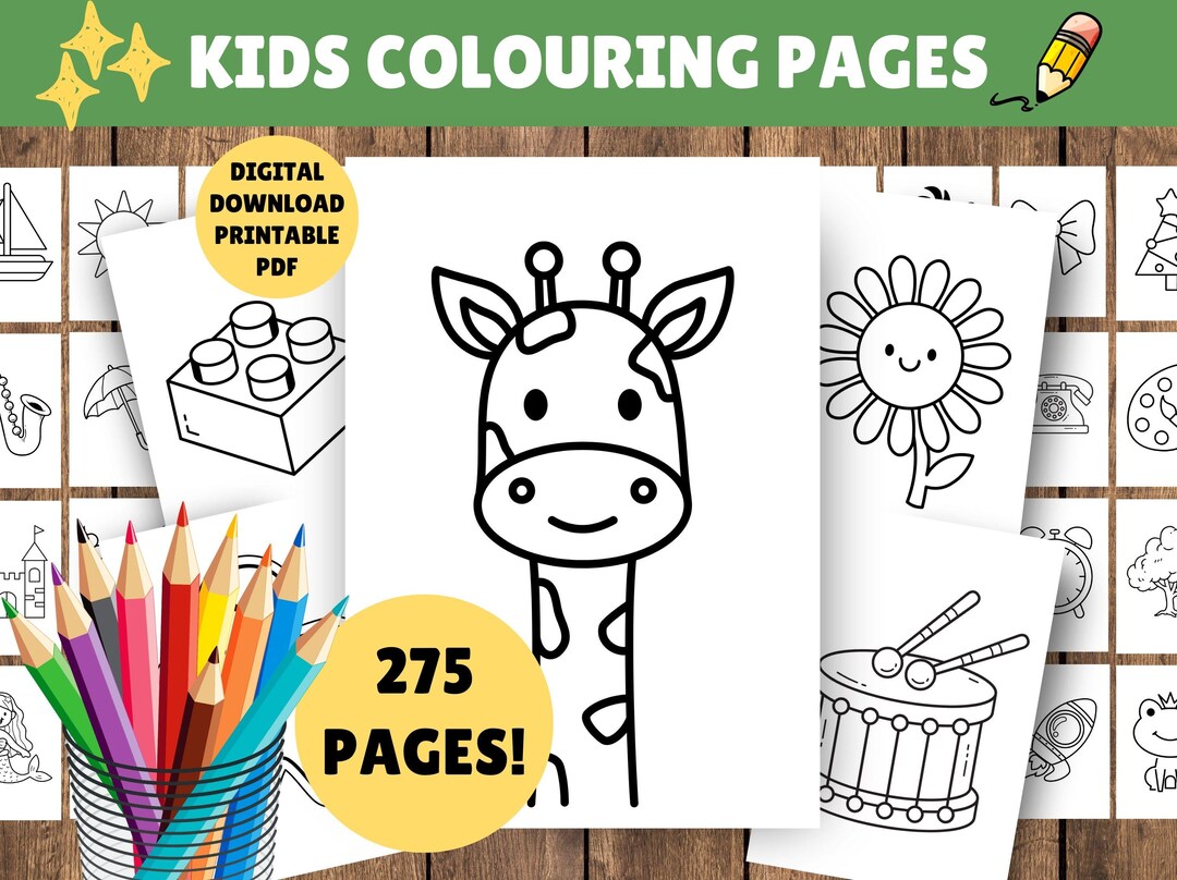 275 Pages - Easy Jumbo Coloring Pages for Little Hands - Printable ...