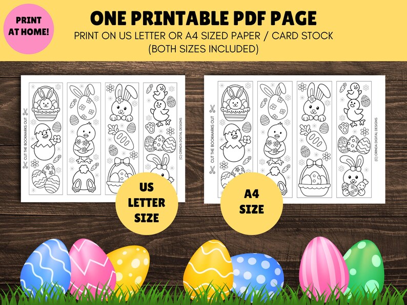 4 X Easter Coloring Bookmarks! PRINTABLE Kids Easter Coloring in ...