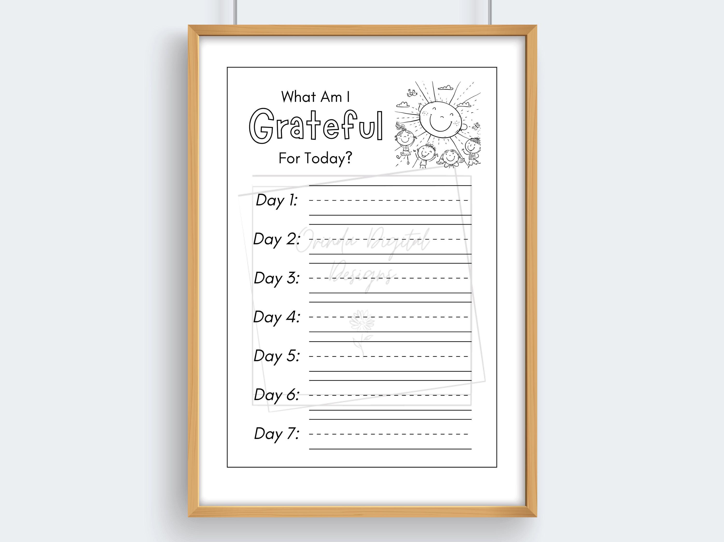 Kids Weekly Daily Gratitude Page. What Are You Grateful For ...