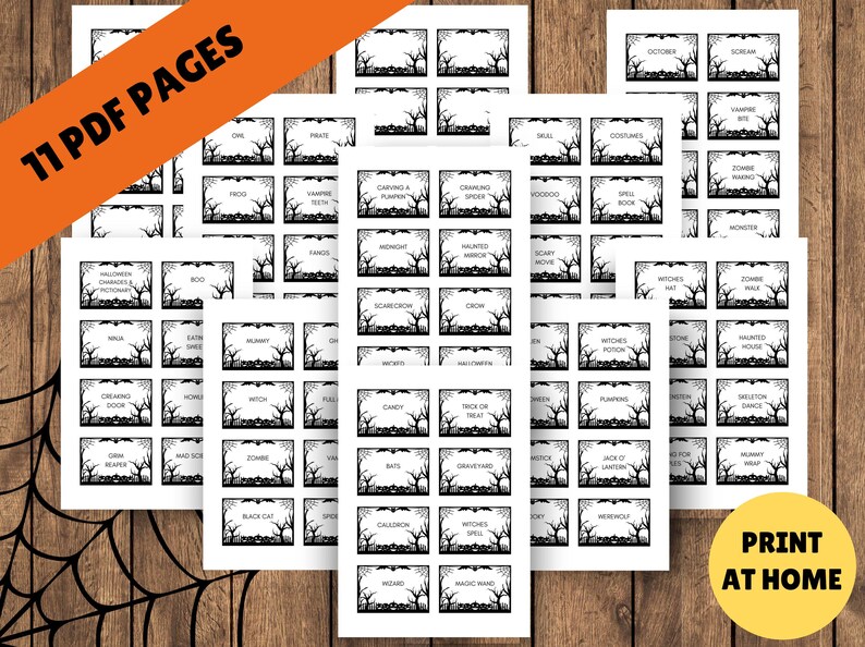 Halloween Charades & Pictionary Printable Cards - Halloween Printables ...