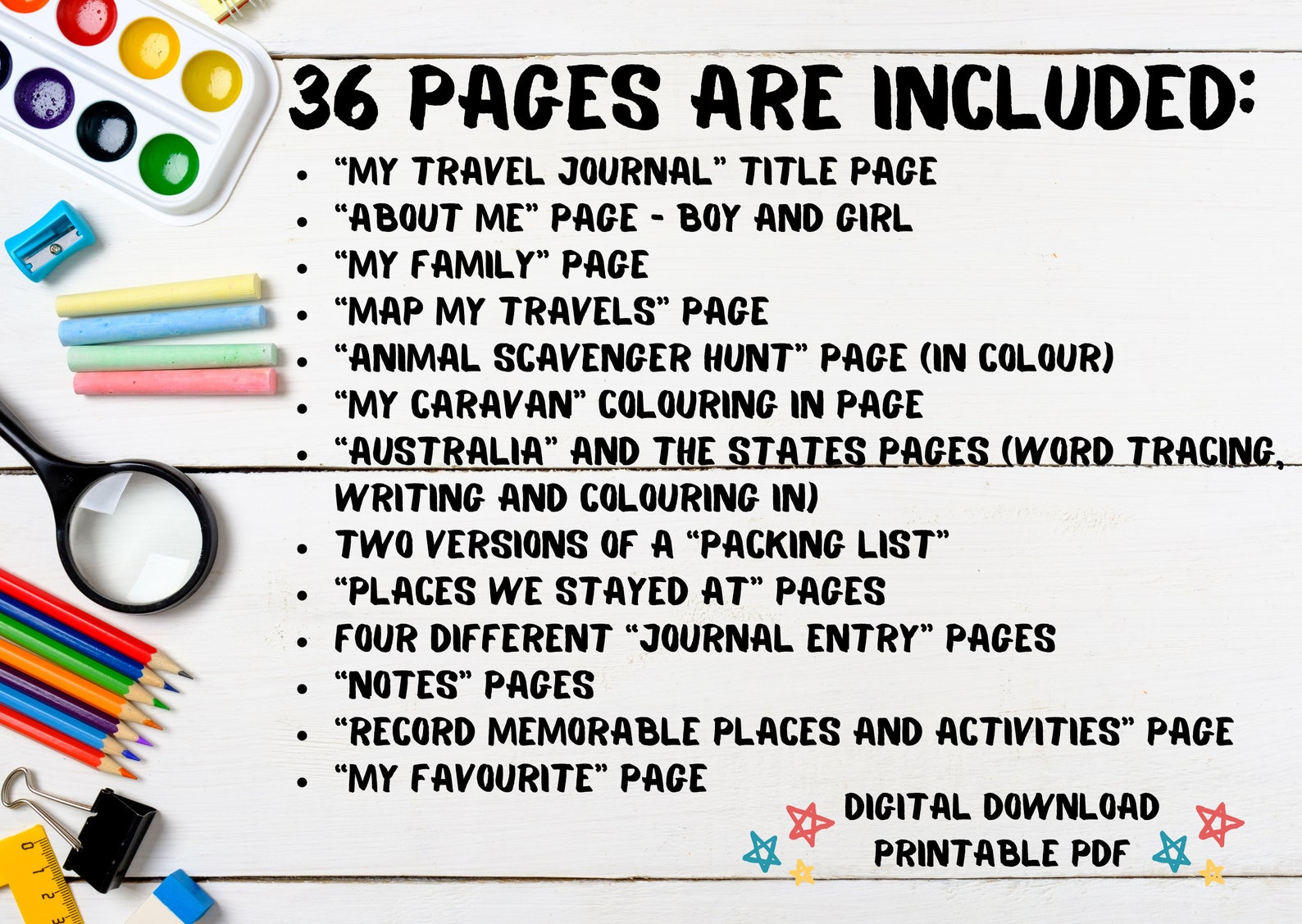 AUSTRALIAN Kids Travel Journal Bundle Caravan Travel Diary Instant ...
