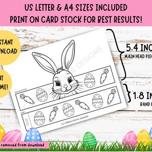 Easter Bunny Paper Crown! PRINTABLE Easter Coloring Crown! Kids Easter ...