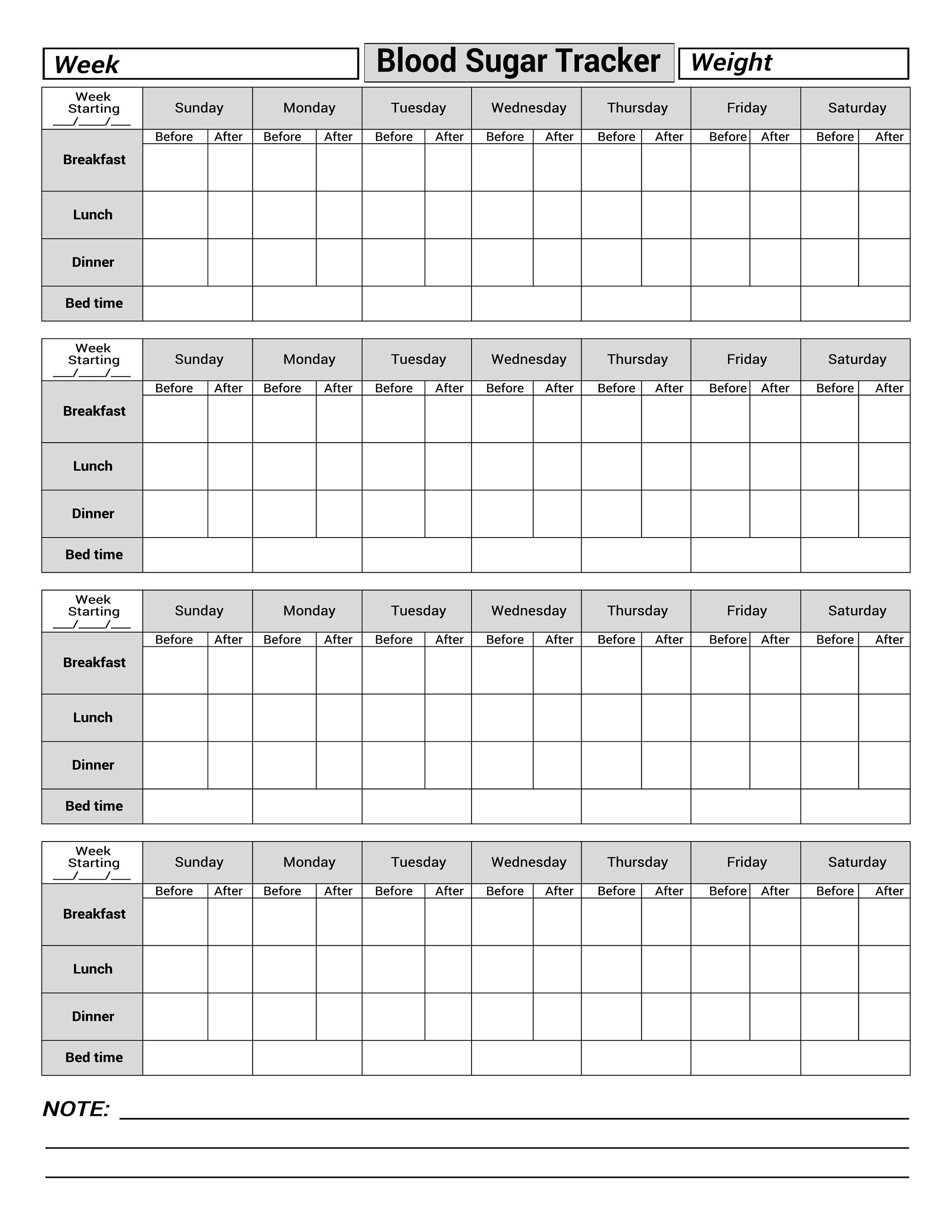 Daily Blood Sugar Logbook,blood Sugar Log Printable Template, Blood ...
