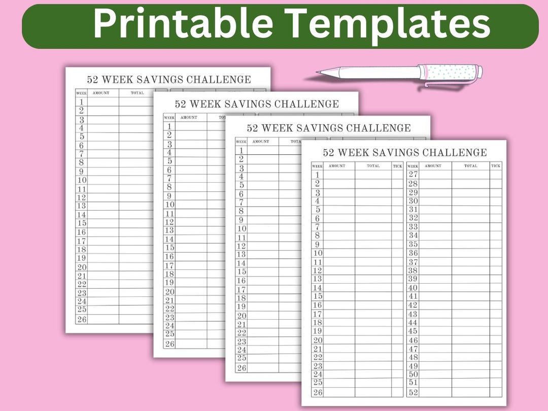 52 Week Savings Challenge,savings Binder,saving Money,savings ...