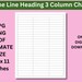 Printable Blank Column Chart Template: Lined Heading (PDF, JPG, PNG) - Etsy