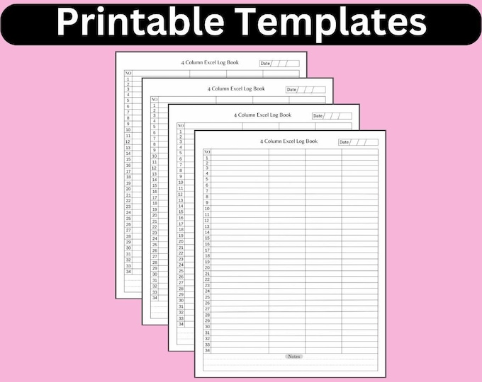 Printable Blank 2 Columns List Text Input and Print and Write Digital, Editable Template ...