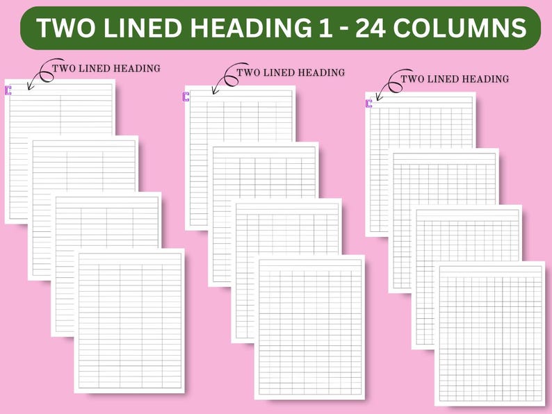 Blank Column Chart Template: Printable Table Grid (digital Download) - Etsy