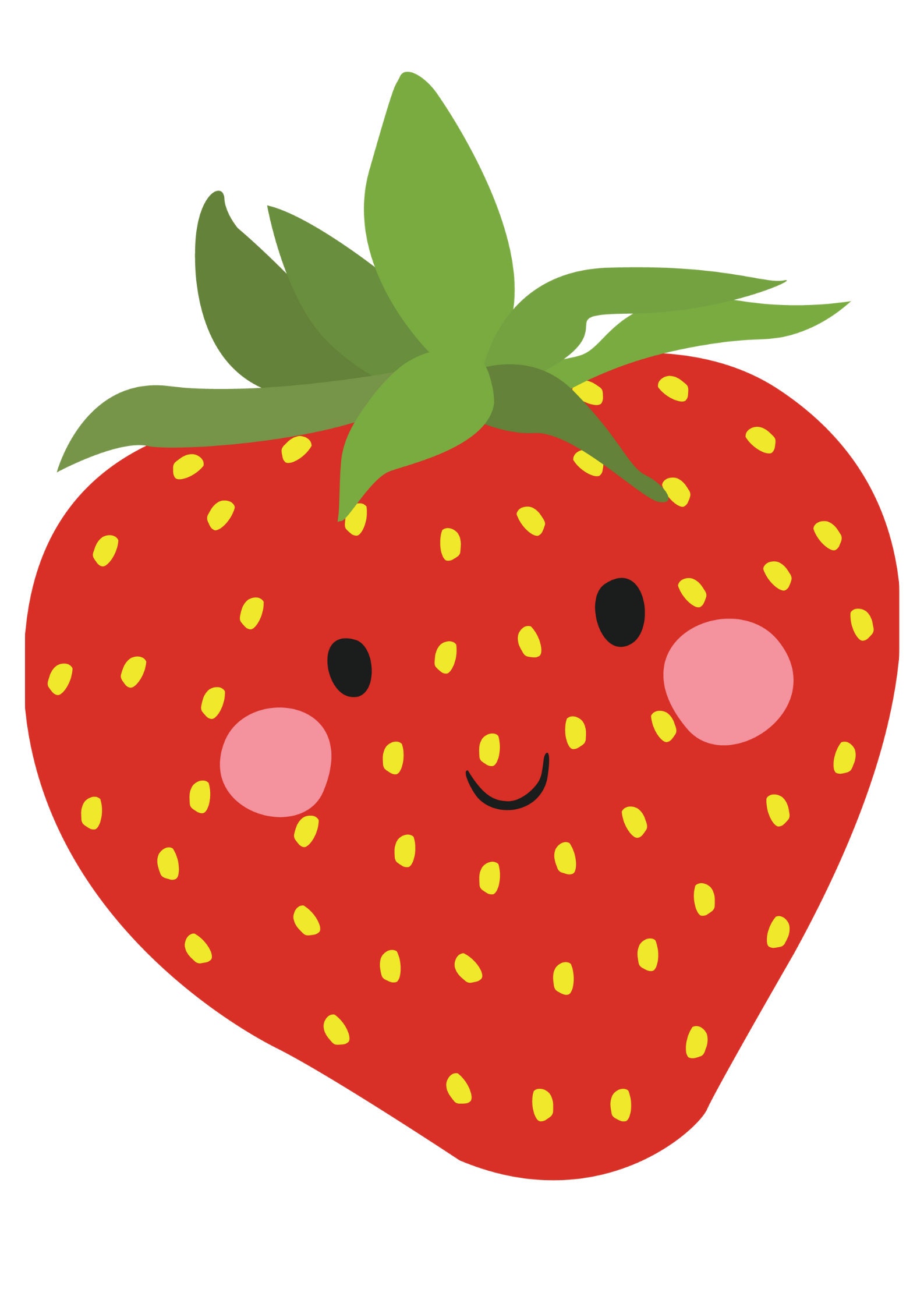 Cute Fruit Clipart Clip Art Set of Berries, Apple, Banana, Fruit, Happy ...