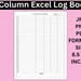 5 Column Excel Log Book Template (printable PDF) - Etsy
