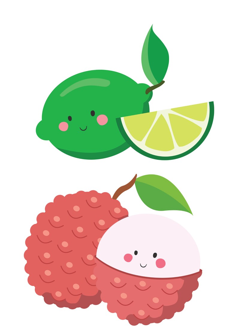 Cute Fruit Clipart - Clip Art Set of Berries, Apple, Banana, Fruit ...