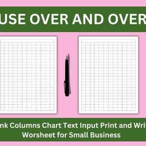 Printable 12 Column Chart Template: Blank Table Grid (PDF, JPG, PNG) - Etsy