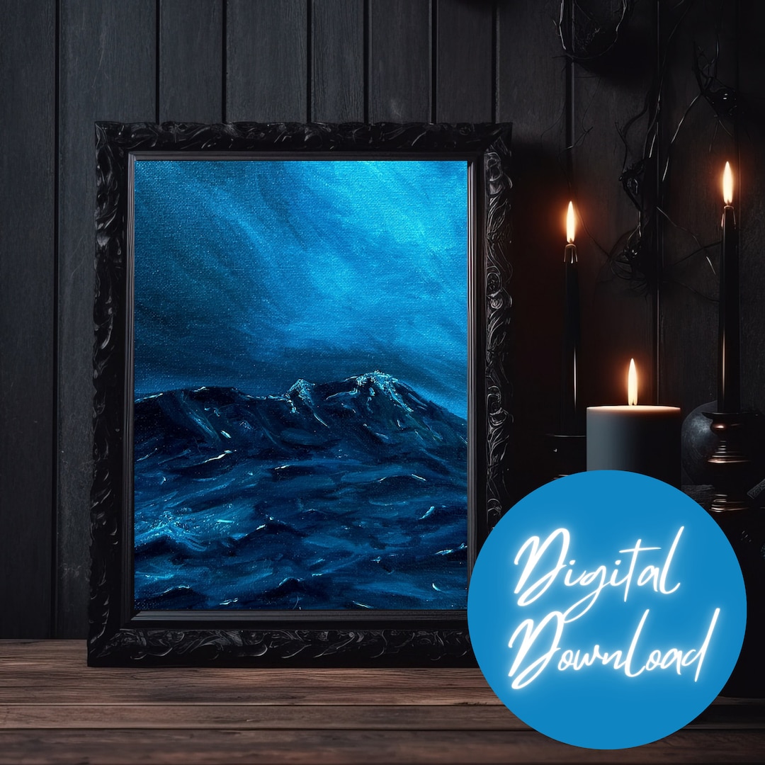 Blue Sea- Digital Download, Ocean, Oil Painting, Seascape, Fine Art ...