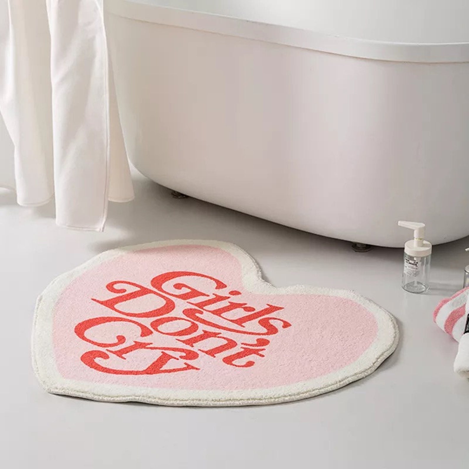 Custom Girls Don't Cry Heart Rug - Etsy