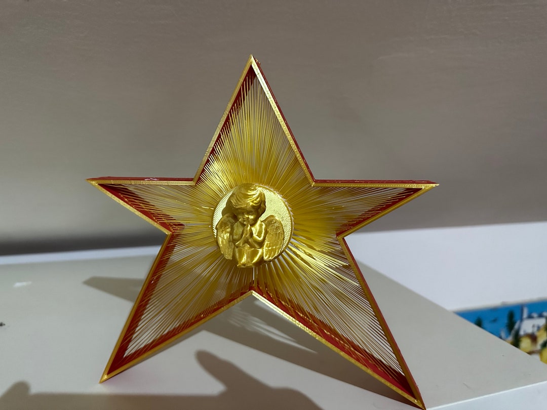 Christmas Star String Art Angel 3D Print - Etsy