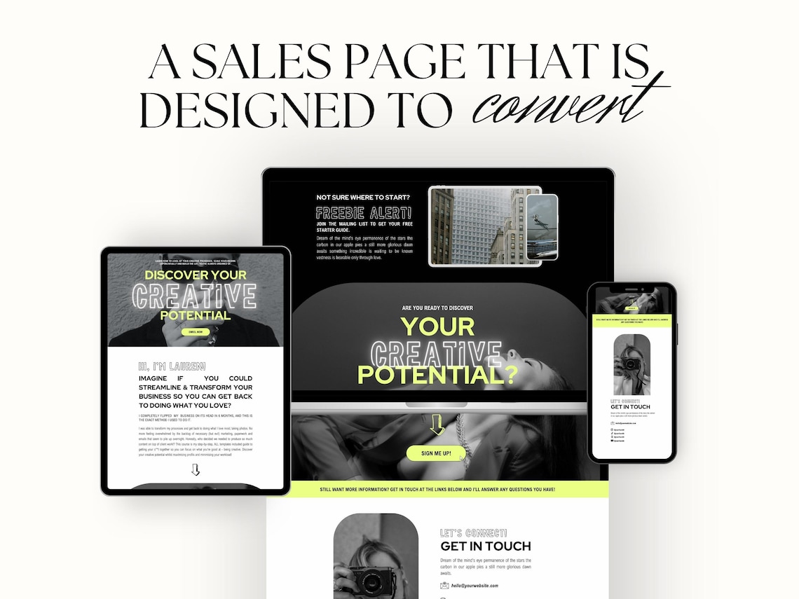 Canva Sales Page Website Template for Coaches Influencers & - Etsy ...