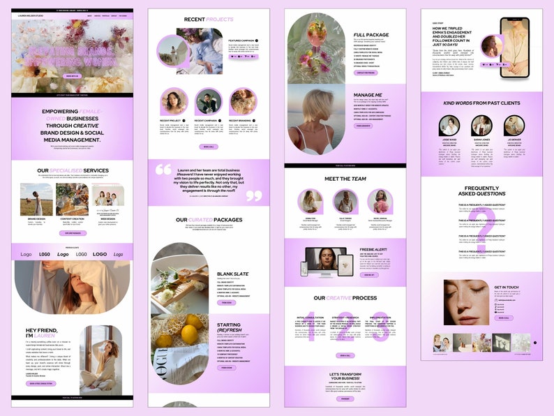 Bold Website Template for Canva | One-page Canva Website Template for ...