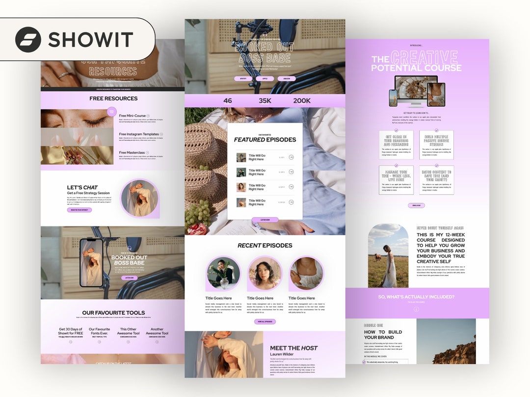 Bold Website Template Bundle for Showit, Brand Agency Website | Sales ...