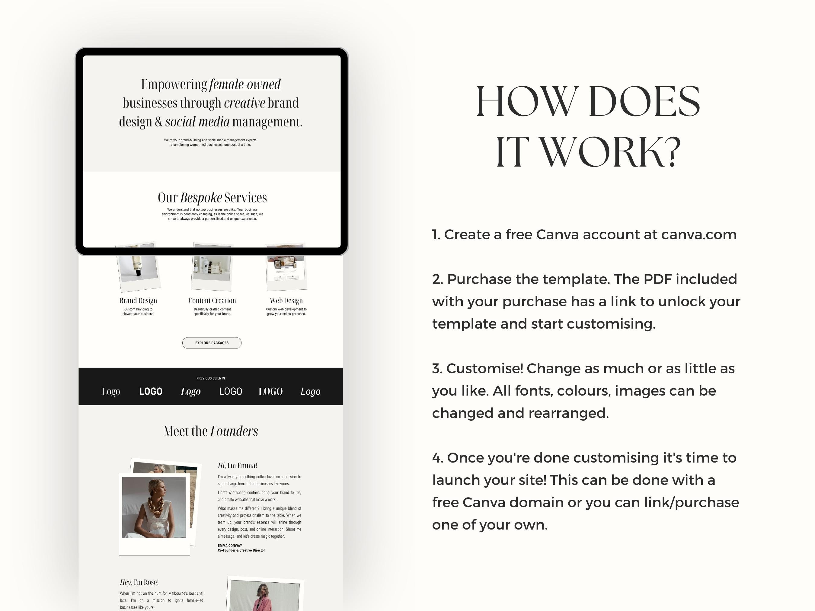 Minimalist Website Template for Canva One-page Canva Website - Etsy ... Minimalist Website Template for Canva One-page Canva Website - Etsy ...