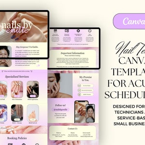 Acuity Scheduling Canva Template for Nail Tech | Scheduling Site for ...