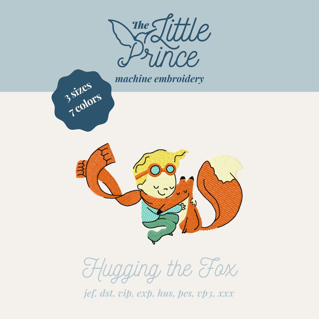 The Little Prince Hugging Fox Embroidery Design (digital File) - Etsy