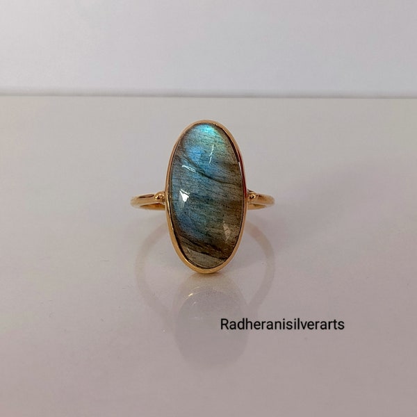 Labradorite Ring Minimalist - Etsy