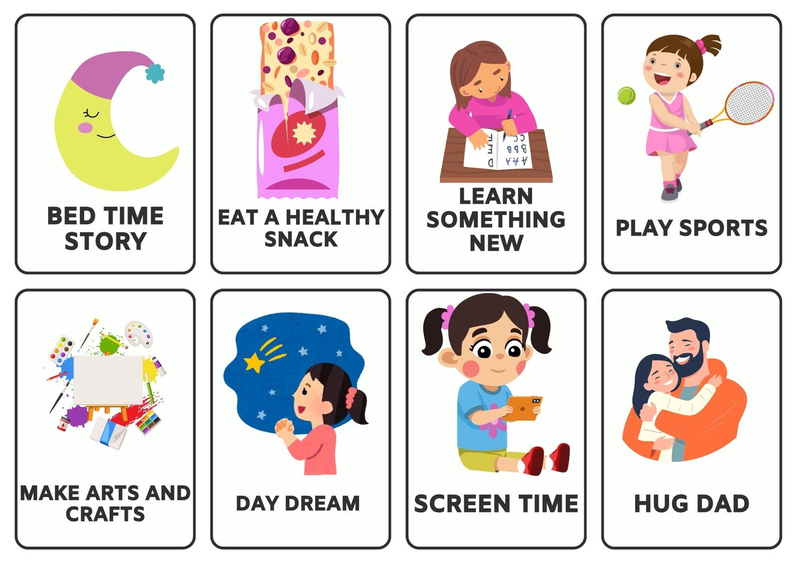 Fun Daily Routine Cards for Toddlers- Editable - Etsy