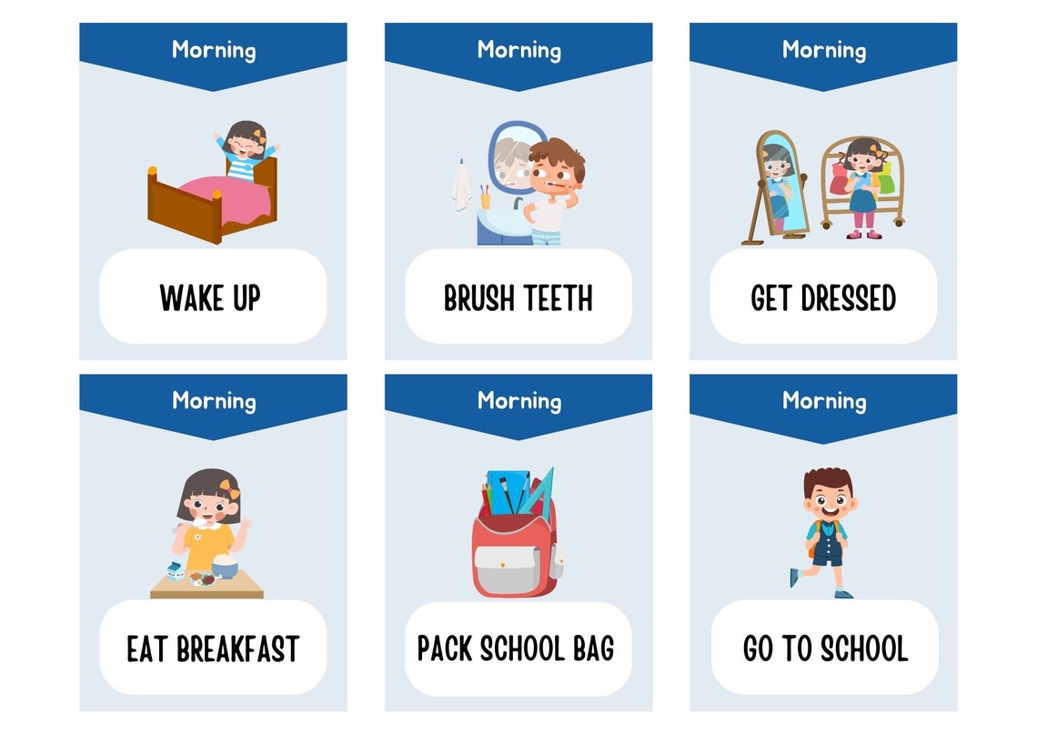 Fun Daily Routine Cards for Toddlers- Editable - Etsy