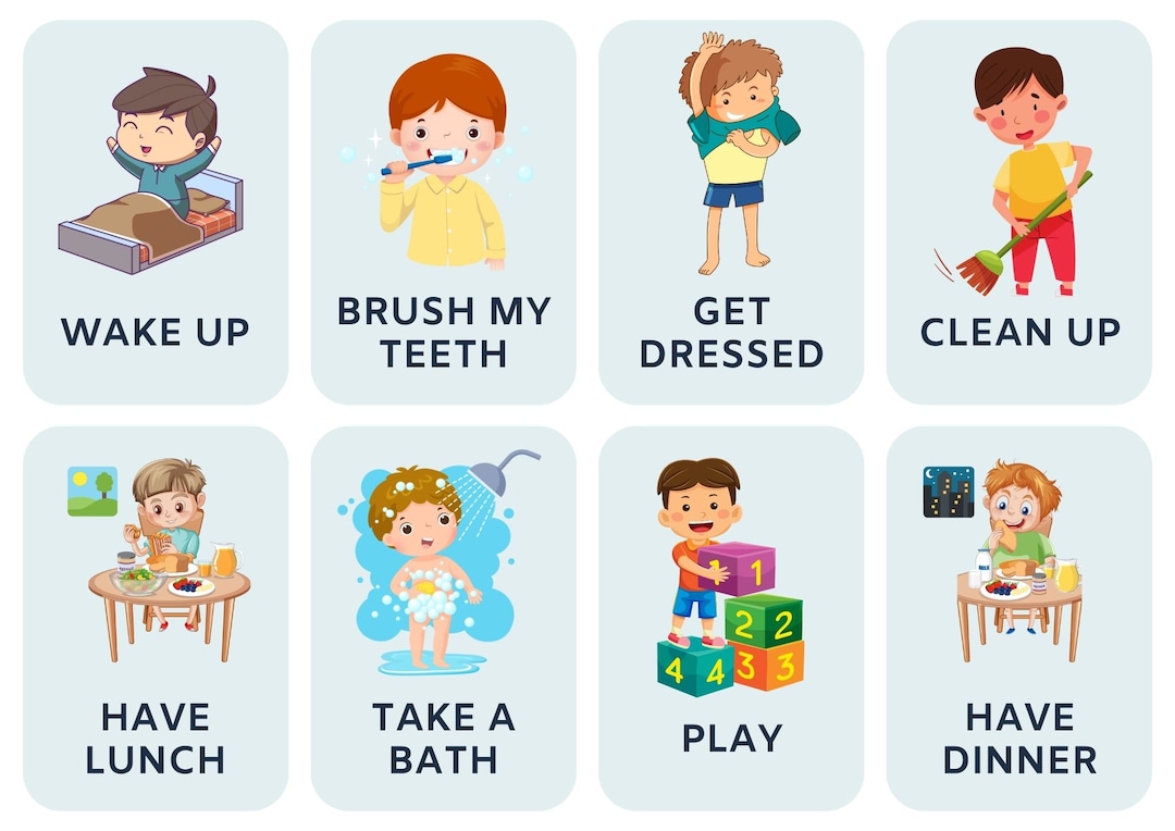 Fun Daily Routine Cards for Toddlers- Editable - Etsy