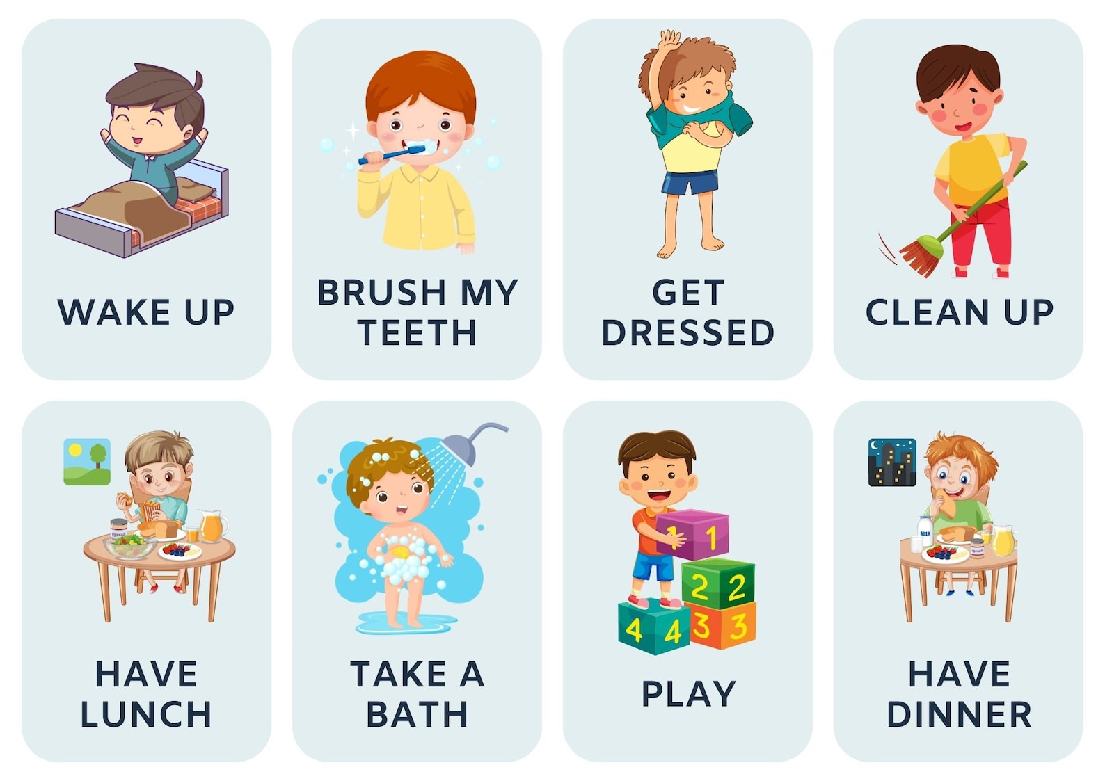 Fun Daily Routine Cards for Toddlers- Editable - Etsy