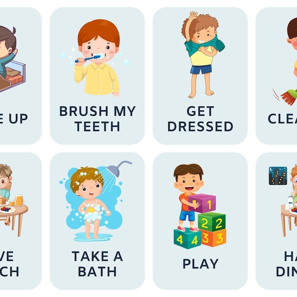 Bedtime Routine Cards - Etsy