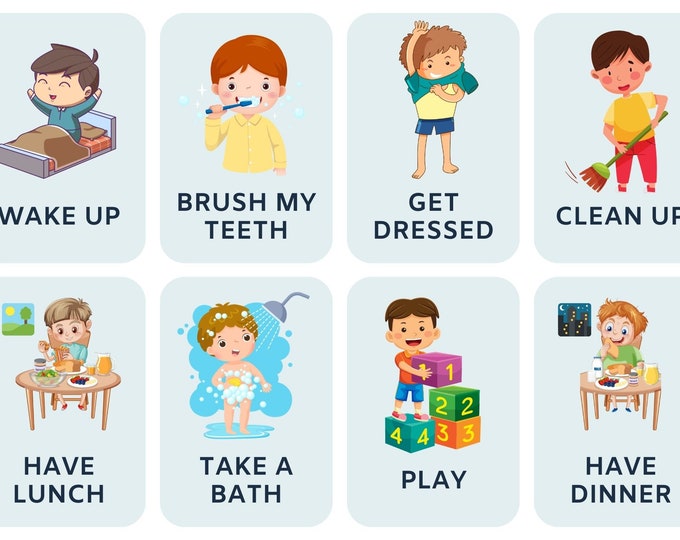 Fun Daily Routine Cards for Toddlers- Editable - Etsy
