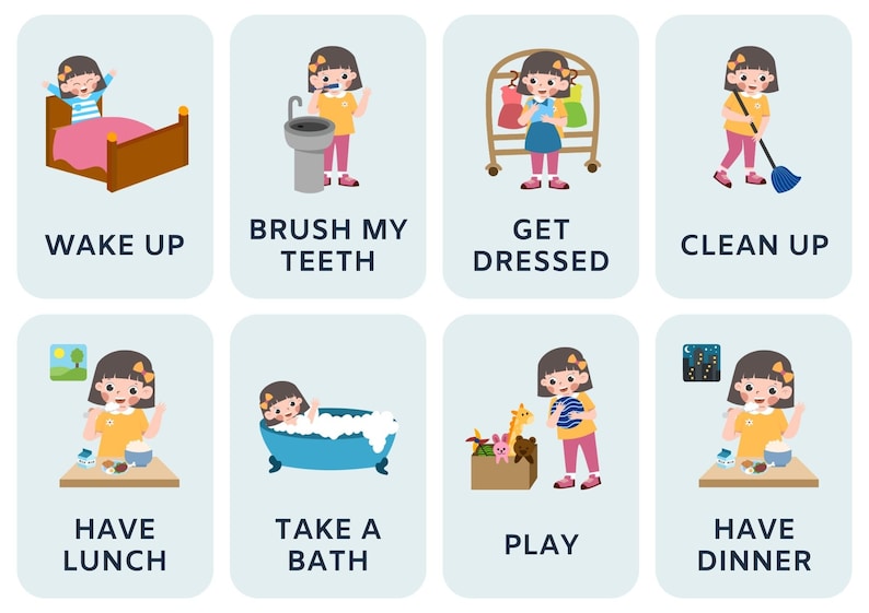 Fun Daily Routine Cards for Toddlers- Editable - Etsy