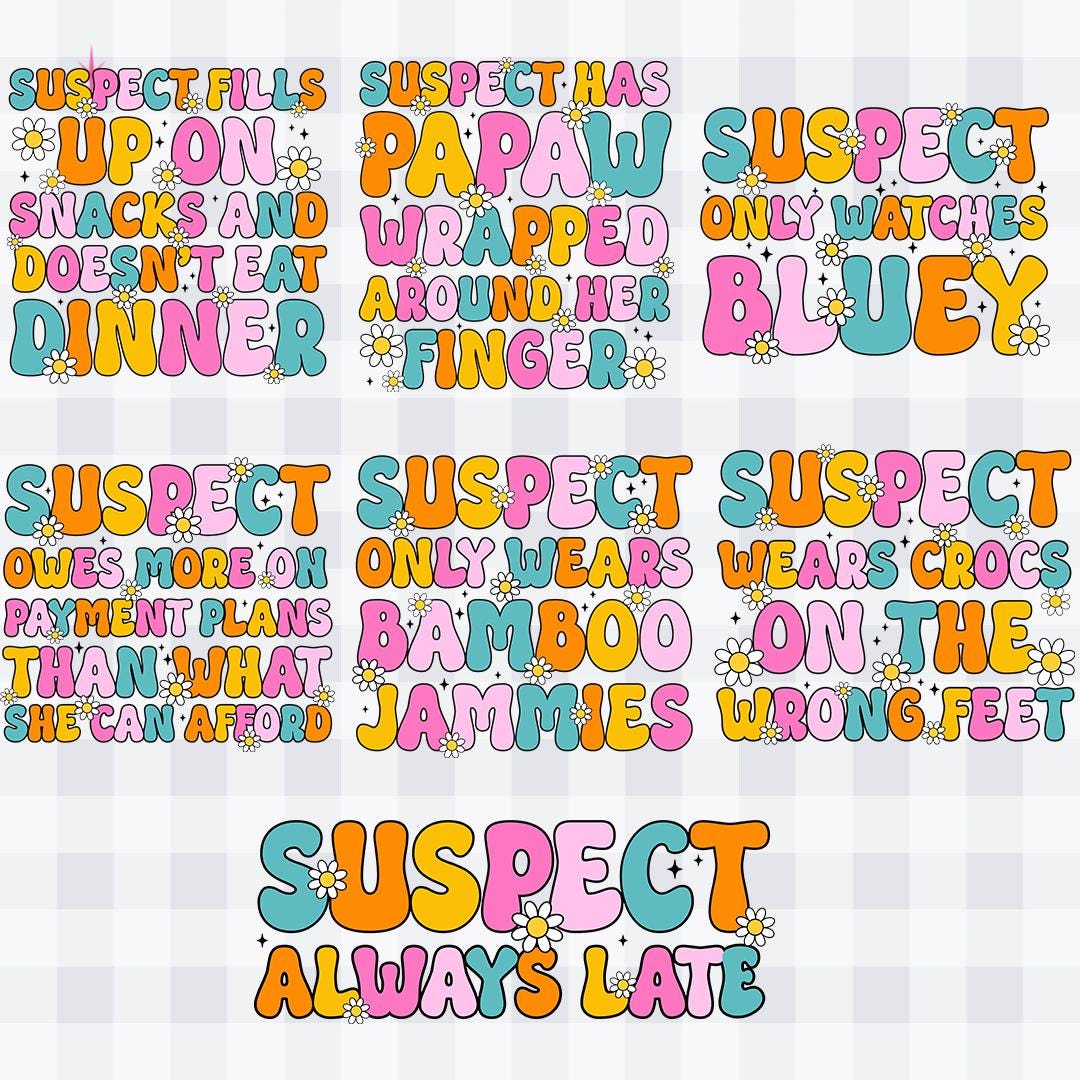9+suspect Png Bundle, Suspect Png Files for Shirts, Suspect Design ...