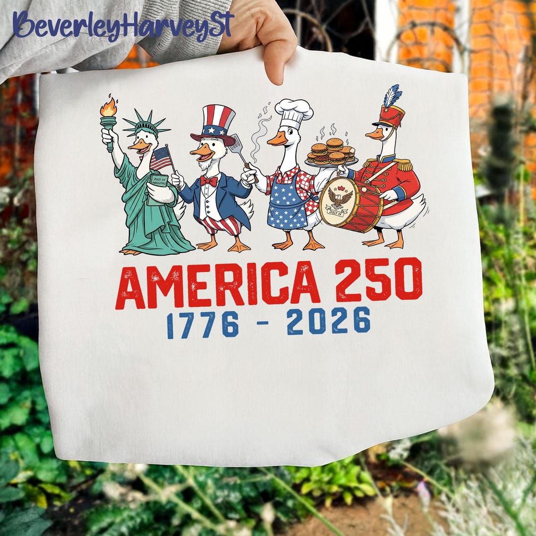 America 250th Anniversary PNG: Funny Patriotic Goose Duo Digital ...