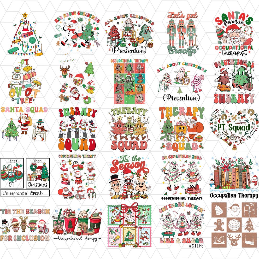 Occupational Therapy Christmas Png Bundle, Occupational Therapist ...