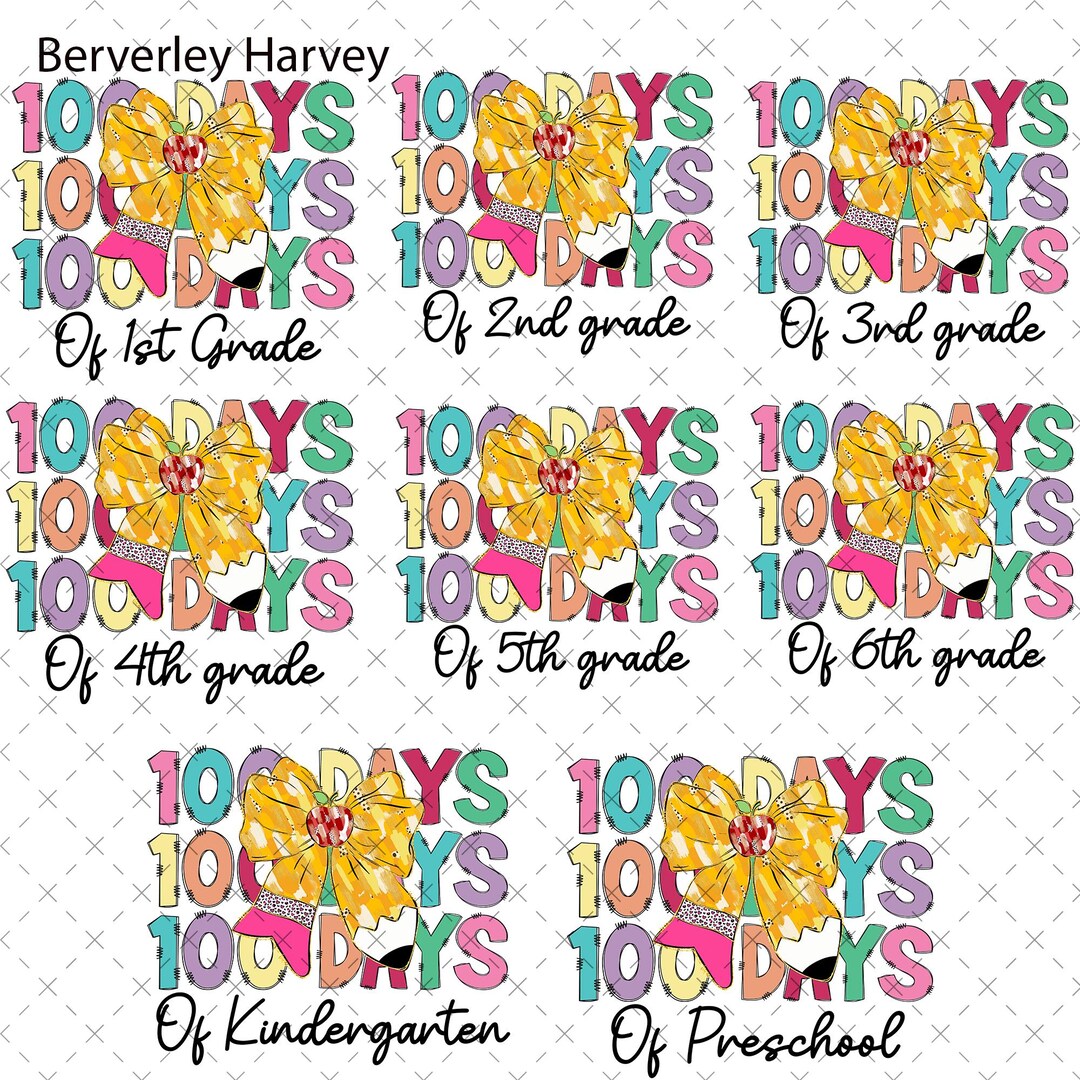Design Coquette Bow 100 Days of School Grade , 100 Days of School ...