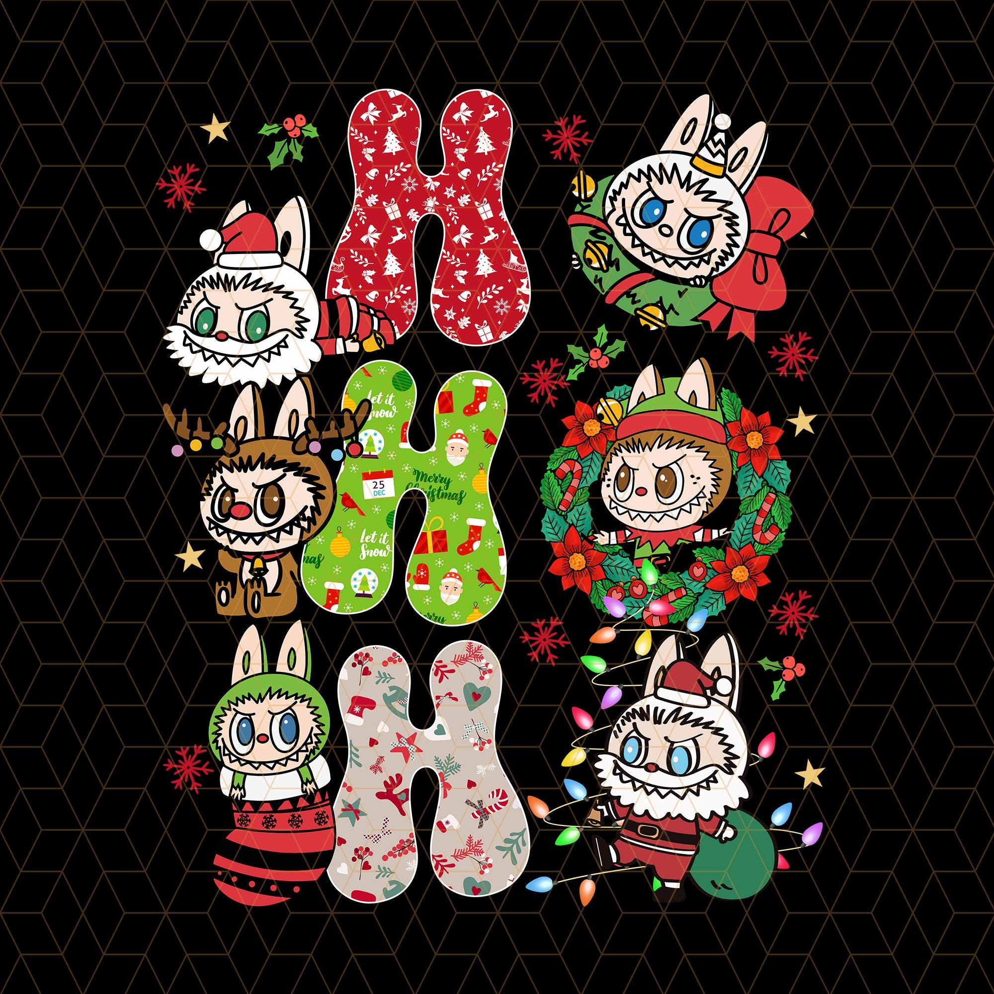 Ho Ho Ho Labubu Merry Christmas Png, Xmas Labubu Png, Labubu Gift Png ...