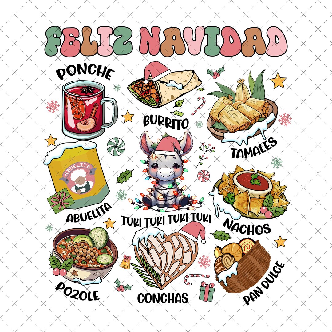 Feliz Navidad Mexican Conchas Png,christmas Pan Dulce Bundle, Feliz ...