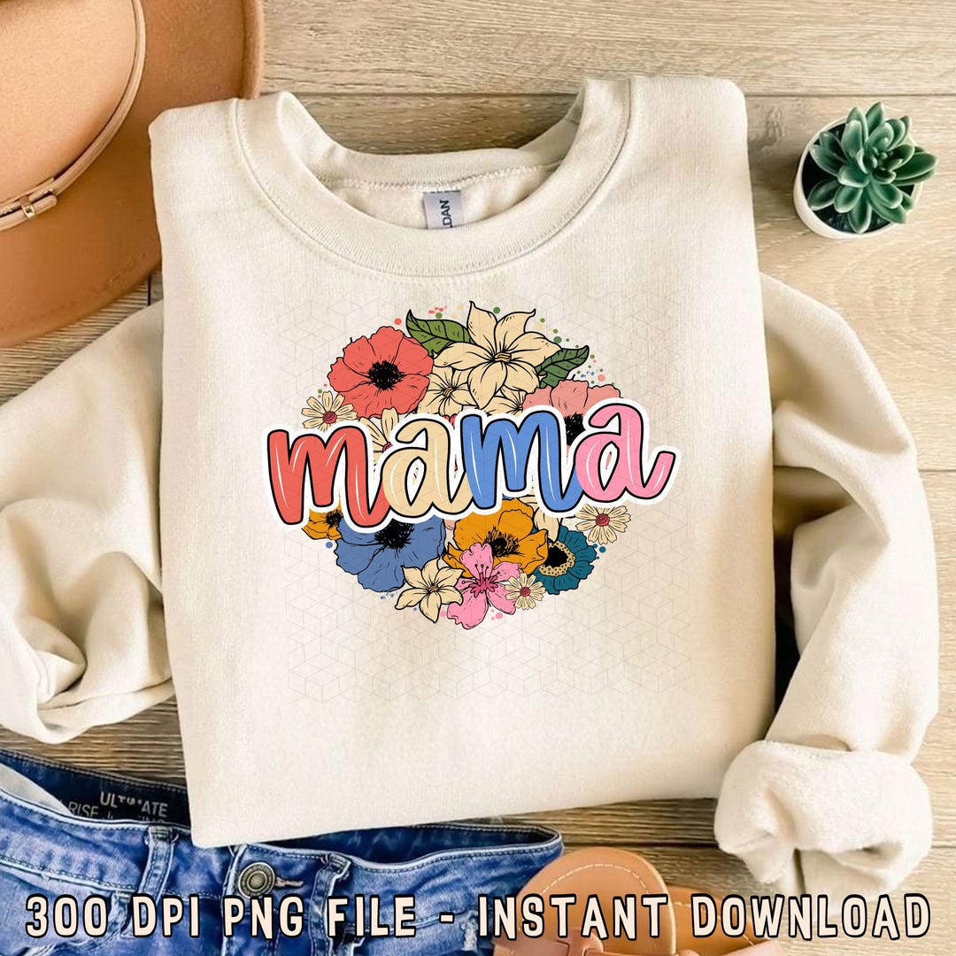 Boho Floral Mama Png, Mom Adjectives Png, She is Mom Png, Mama ...