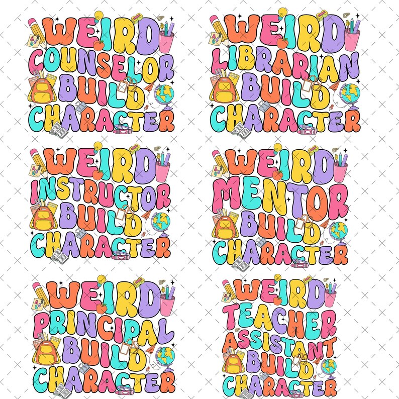 6 Weird Build Character Png Bundle, Teacher Png , Counselor Png ...
