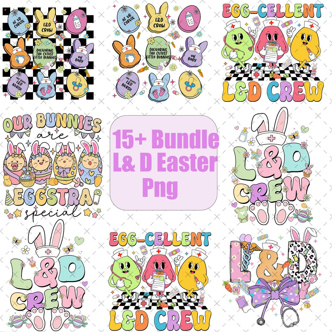 15+ L&D Nurse Easter Bundle Png, Labor and Delivery Nurse PNG, Cute ...