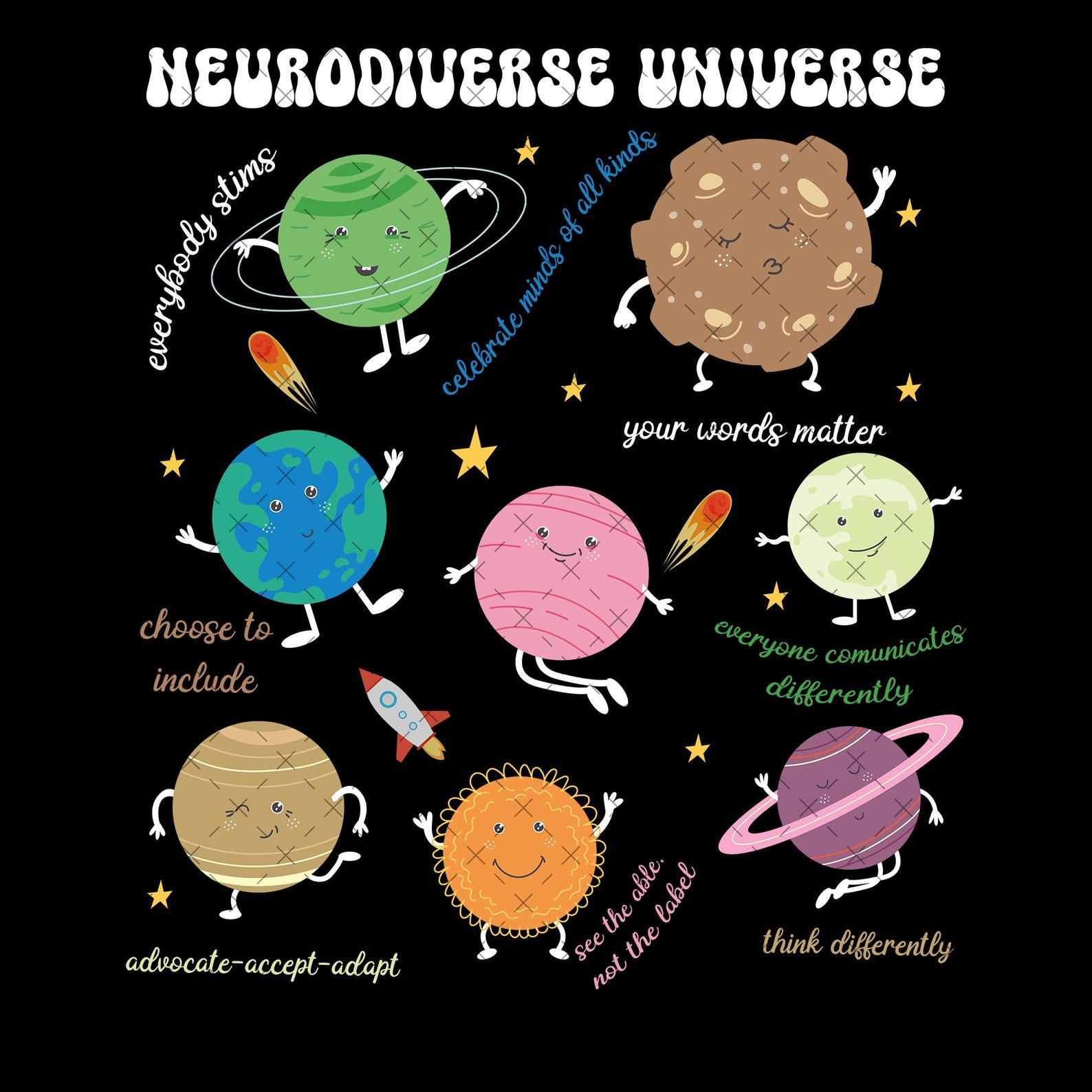 Neurodiverse Universe Png, Special Education Teacher Png, Autism ...